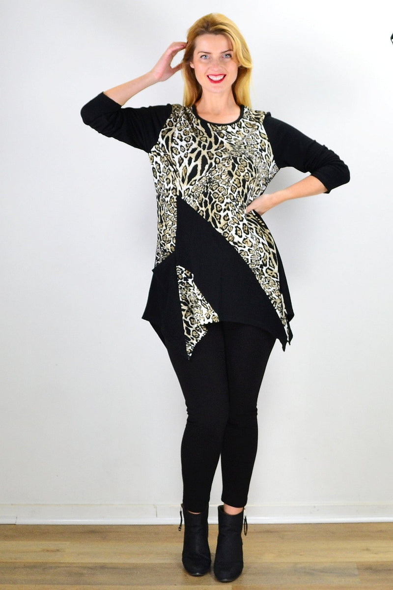 Animal Print Asymmetrical Hem Tunic Top | I Love Tunics