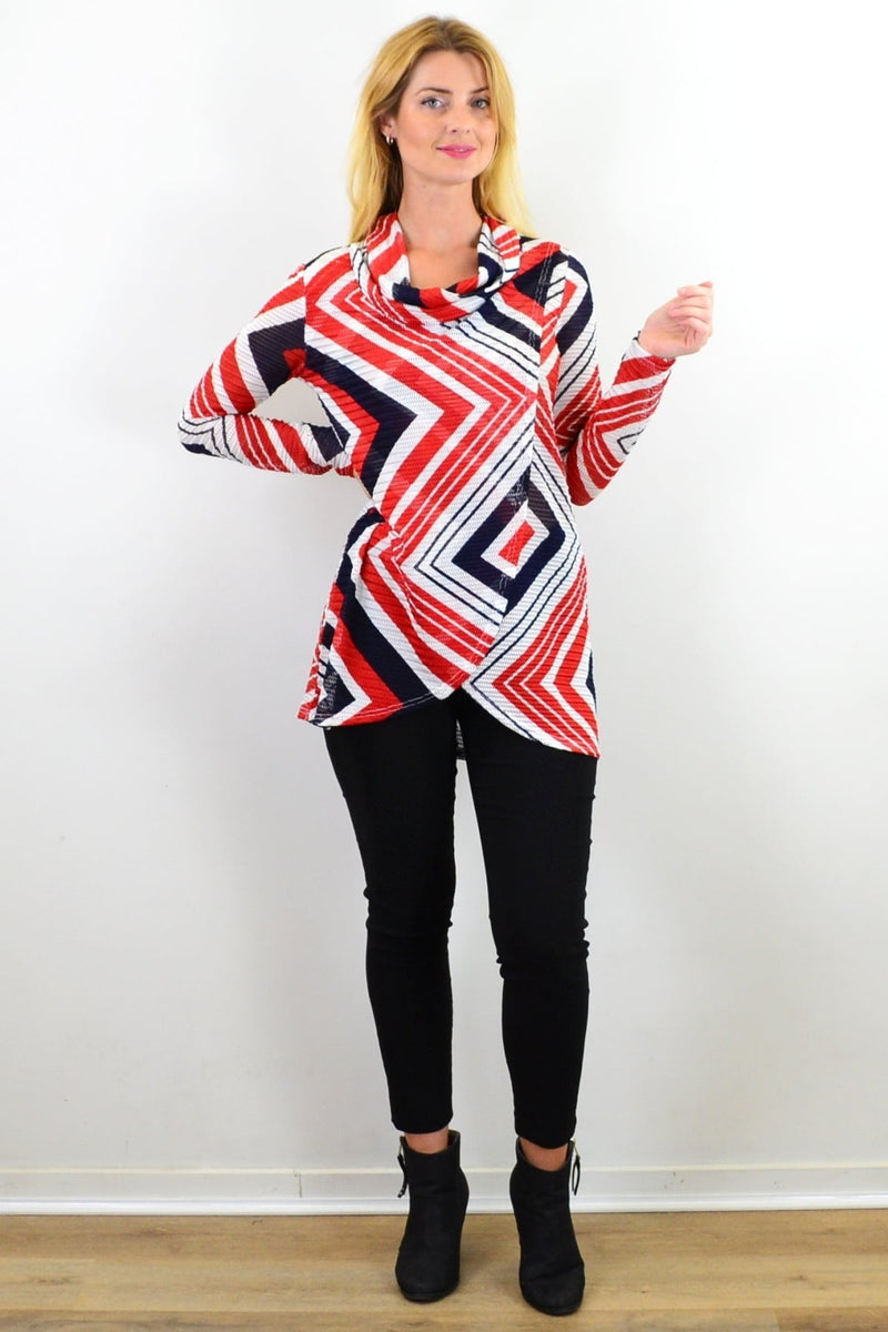 Abstract Lines Crossover Tunic Top | I Love Tunics