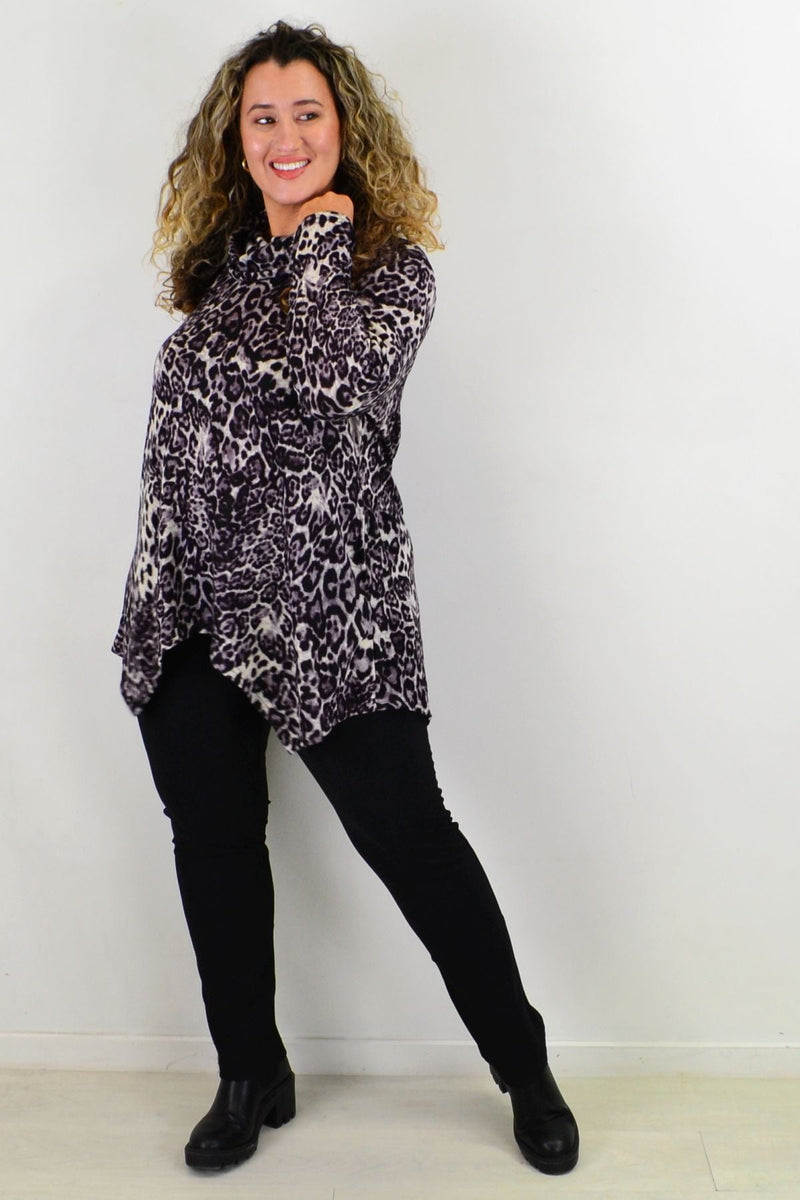 Purple Snow Leopard Tunic Top | I Love Tunics