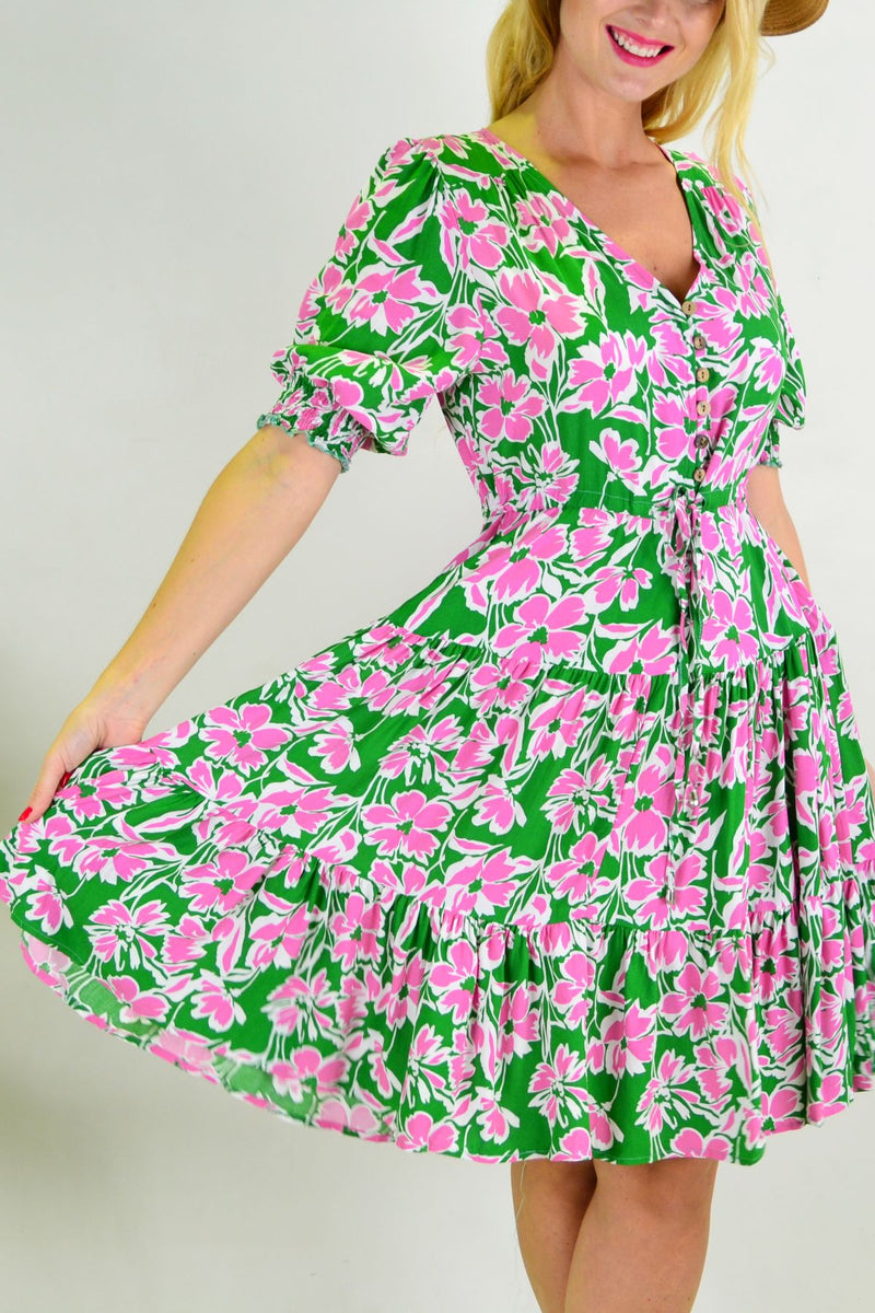 Pretty Pink Tiered Tunic Dress | I Love Tunics