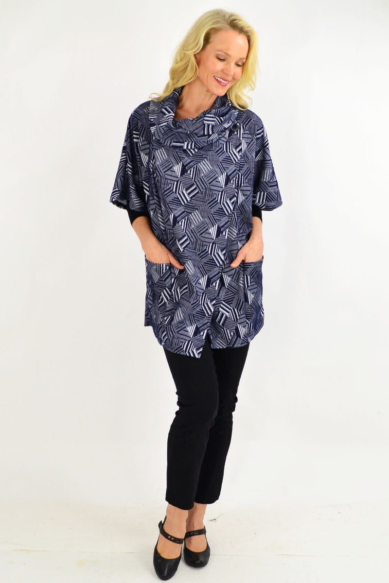 Navy Stripe Diamond Tunic Top | I Love Tunics