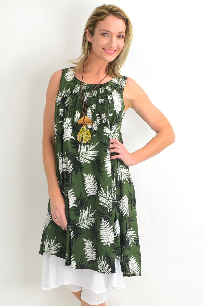 Green Frilly Fern Tunic Dress | I Love Tunics