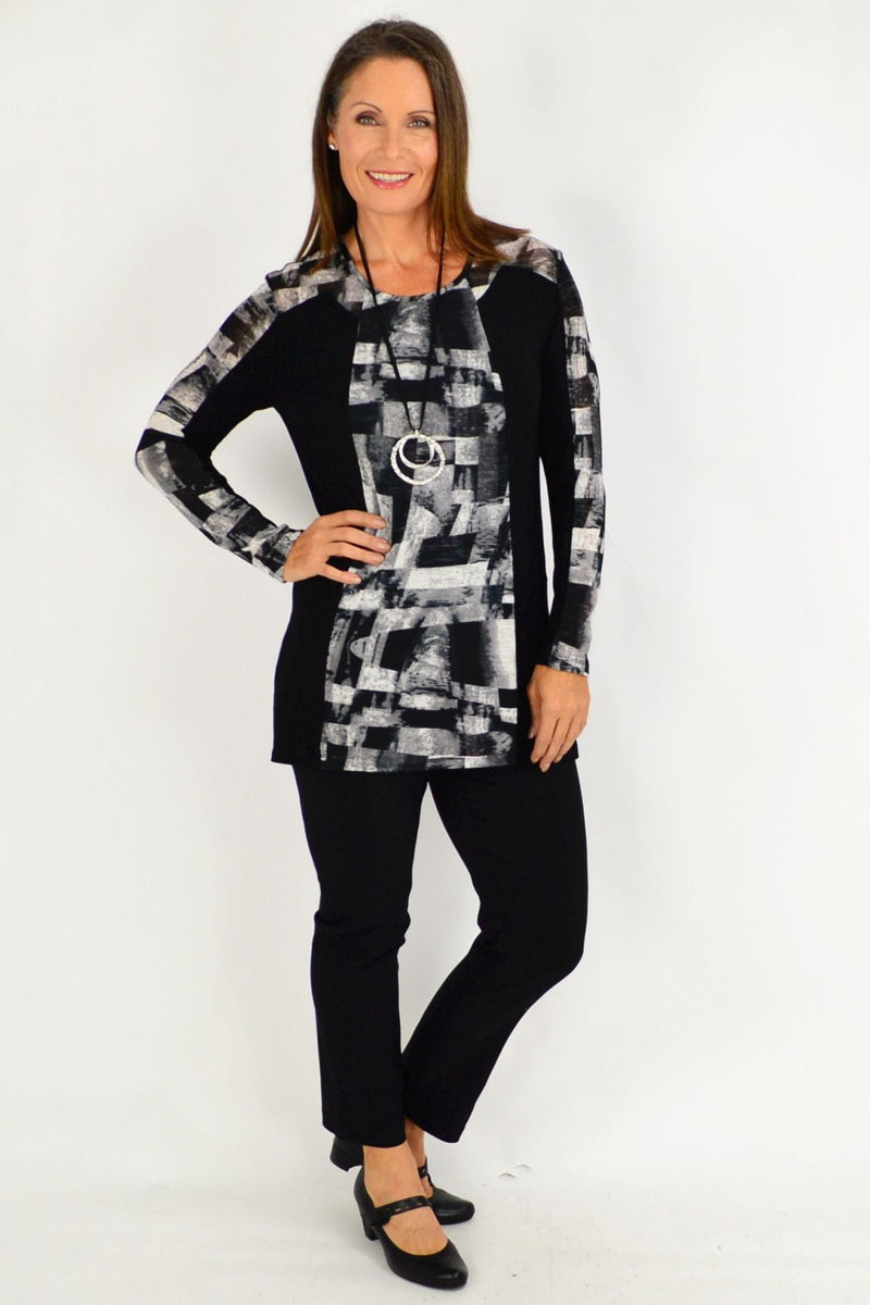 Maria Silver Black Tunic Top | I Love Tunics