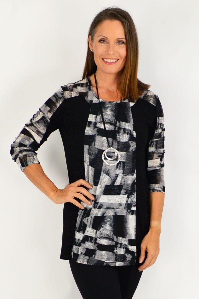 Maria Silver Black Tunic Top | I Love Tunics